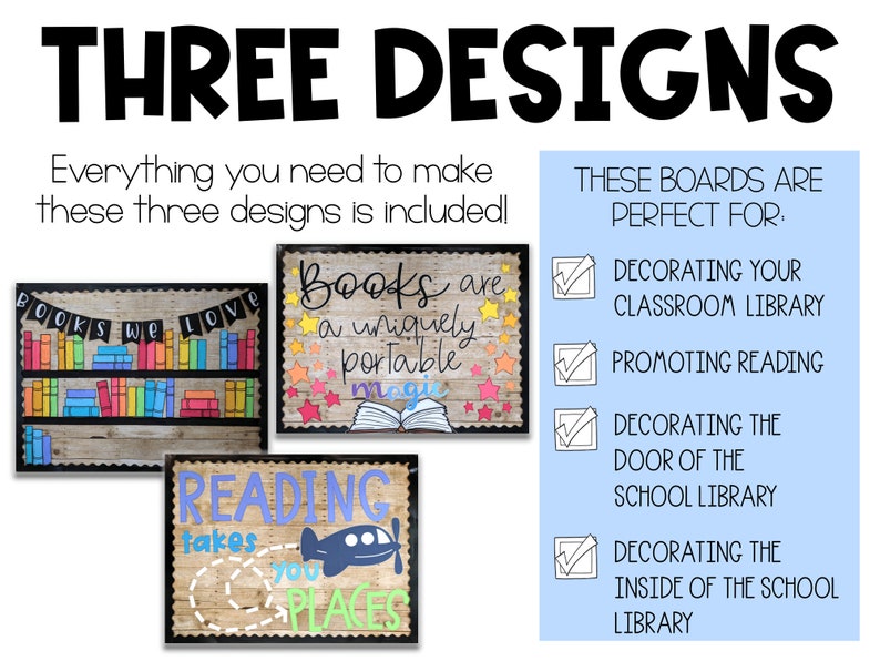 Reading Bulletin Board Kits, Reading Classroom Decor, Classroom Library ...