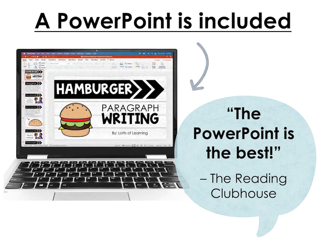 Hamburger Paragraph Unit - Lesson Plan - Anchor Chart - Powerpoint ...