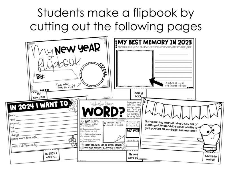 2024 January New Year Bulletin Board Kit and Flipbook Free Update Every ...
