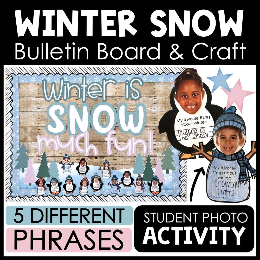 Winter Bulletin Board Door Decor, Snowman Penguin Photo Craft, Kindness ...