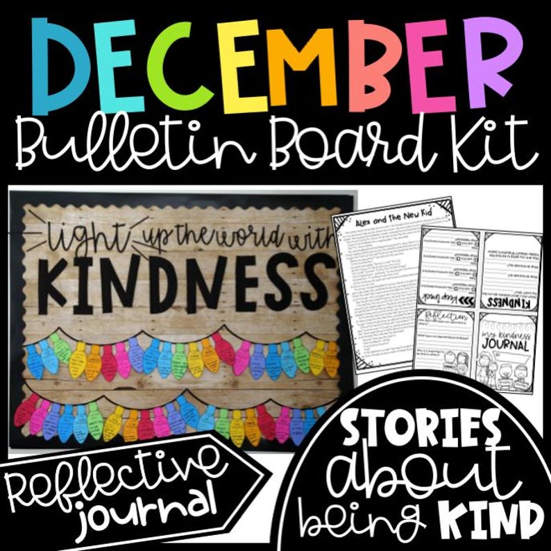 December Light up the World With Kindness Bulletin Board Kit Idea Door ...