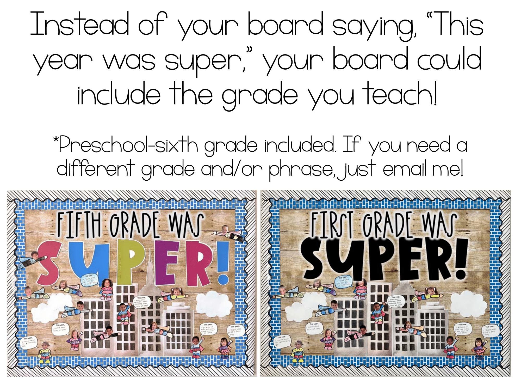 End of Year Bulletin Board Ideas May Bulletin Board Set Super Hero ...