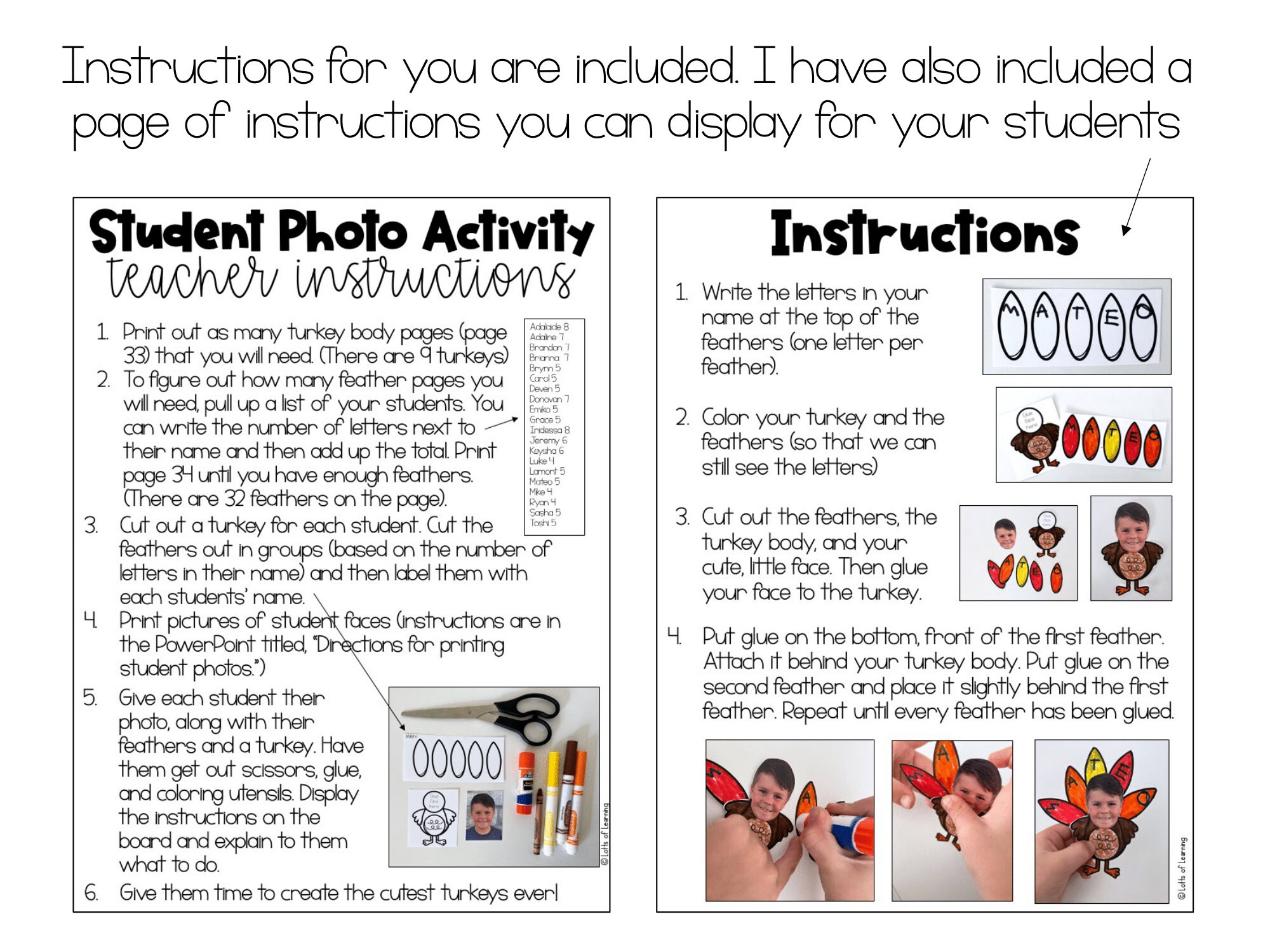 Thanksgiving Bulletin Board, Turkey in Disguise Activity, Student Name ...