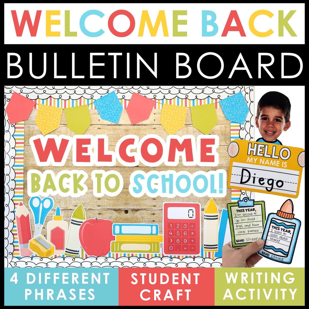 Welcome Back to School Bulletin Board Set Prek Kindergarten 1st Grade ...