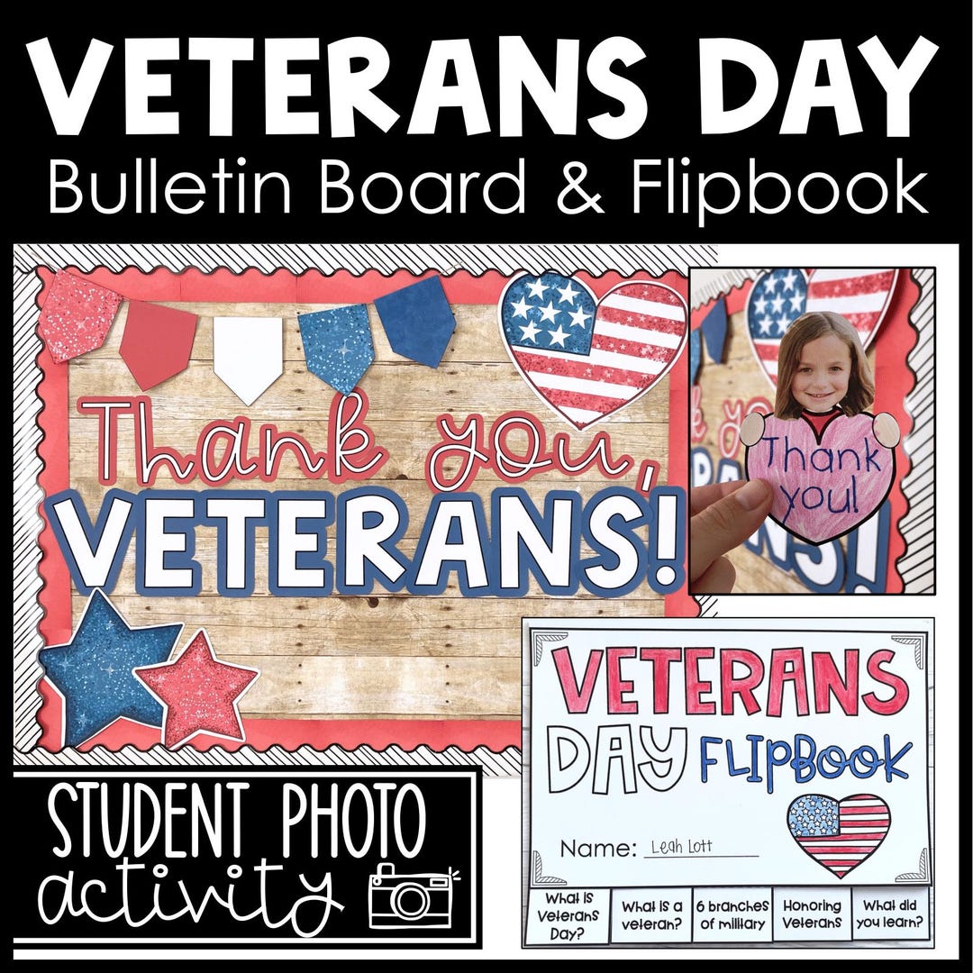 Veterans Day Bulletin Board Banner, Program Decorations, School Parade ...