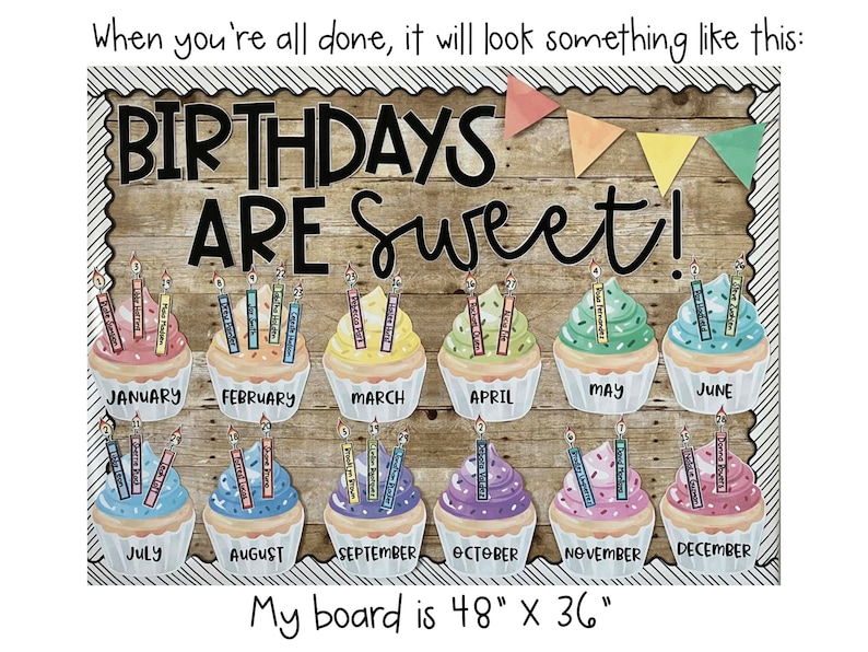 Birthday Bulletin Board Printable, Birthday Chart Classroom Display ...