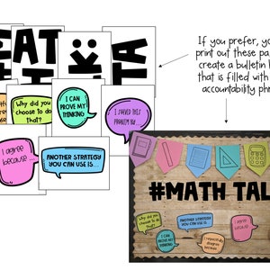 Math Posters, Math Bulletin Board Kits, Math Classroom Decor, Math Talk ...