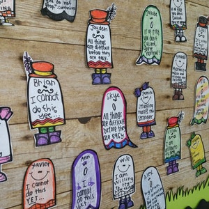 October Halloween Growth Mindset Bulletin Board Kit & Writing Activity ...