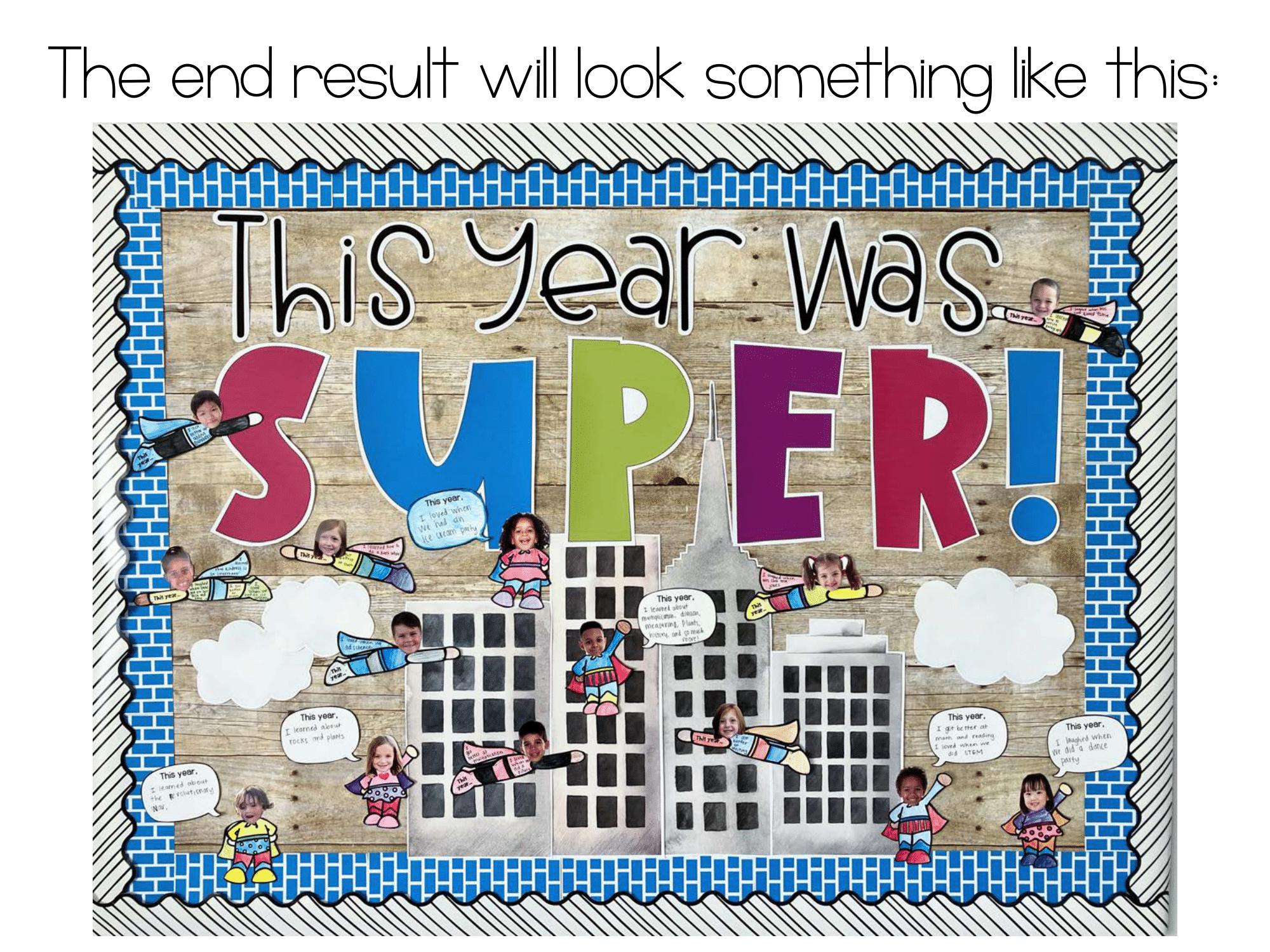 End of Year Bulletin Board Ideas May Bulletin Board Set Super Hero ...