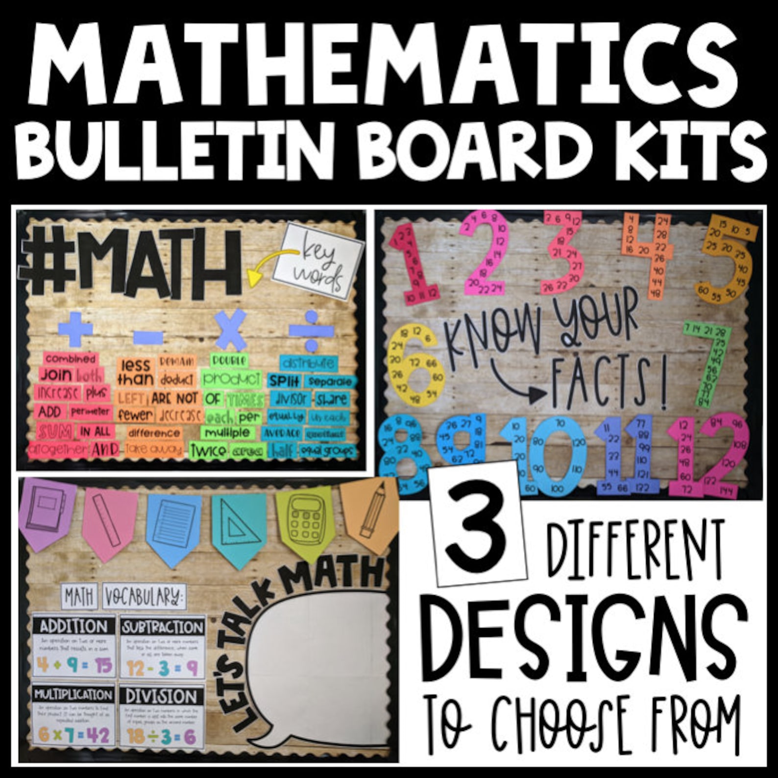 Math Posters, Math Bulletin Board Kits, Math Classroom Decor, Math Talk ...