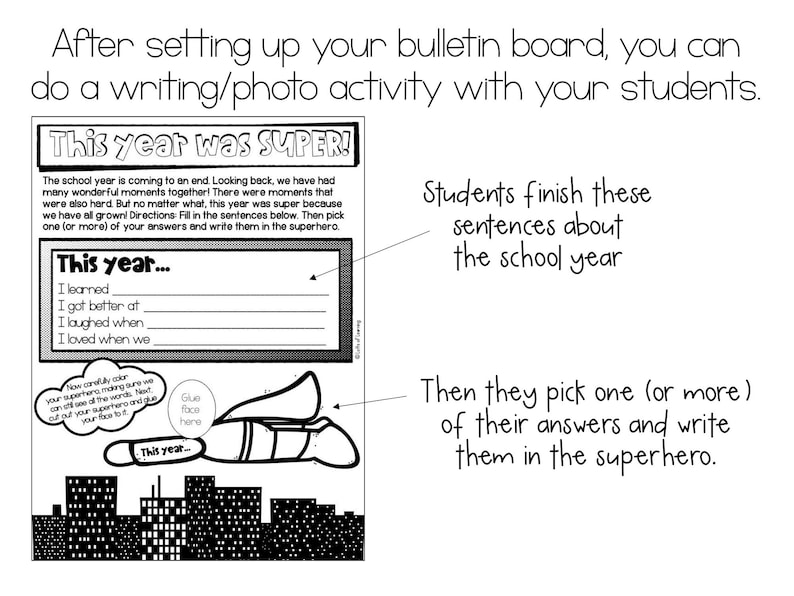 End of Year Bulletin Board Ideas May Bulletin Board Set Super Hero ...
