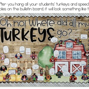 Thanksgiving Bulletin Board, Turkey in Disguise Activity, Student Name ...