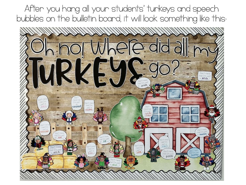 Thanksgiving Bulletin Board, Turkey in Disguise Activity, Student Name ...