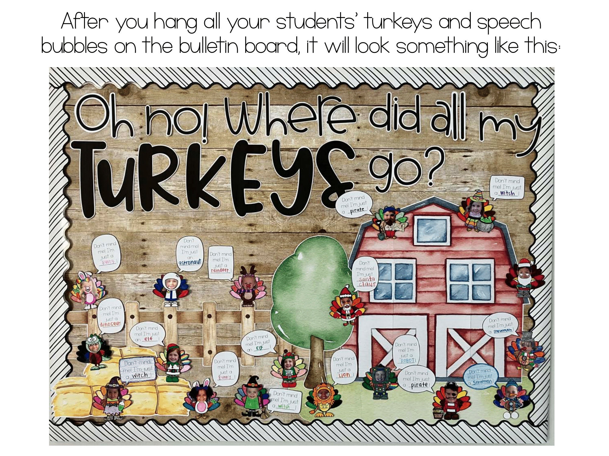 Thanksgiving Bulletin Board, Turkey in Disguise Activity, Student Name ...