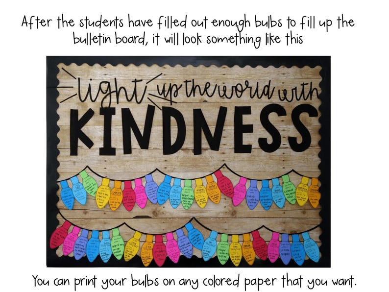 December Light up the World With Kindness Bulletin Board Kit Idea Door ...