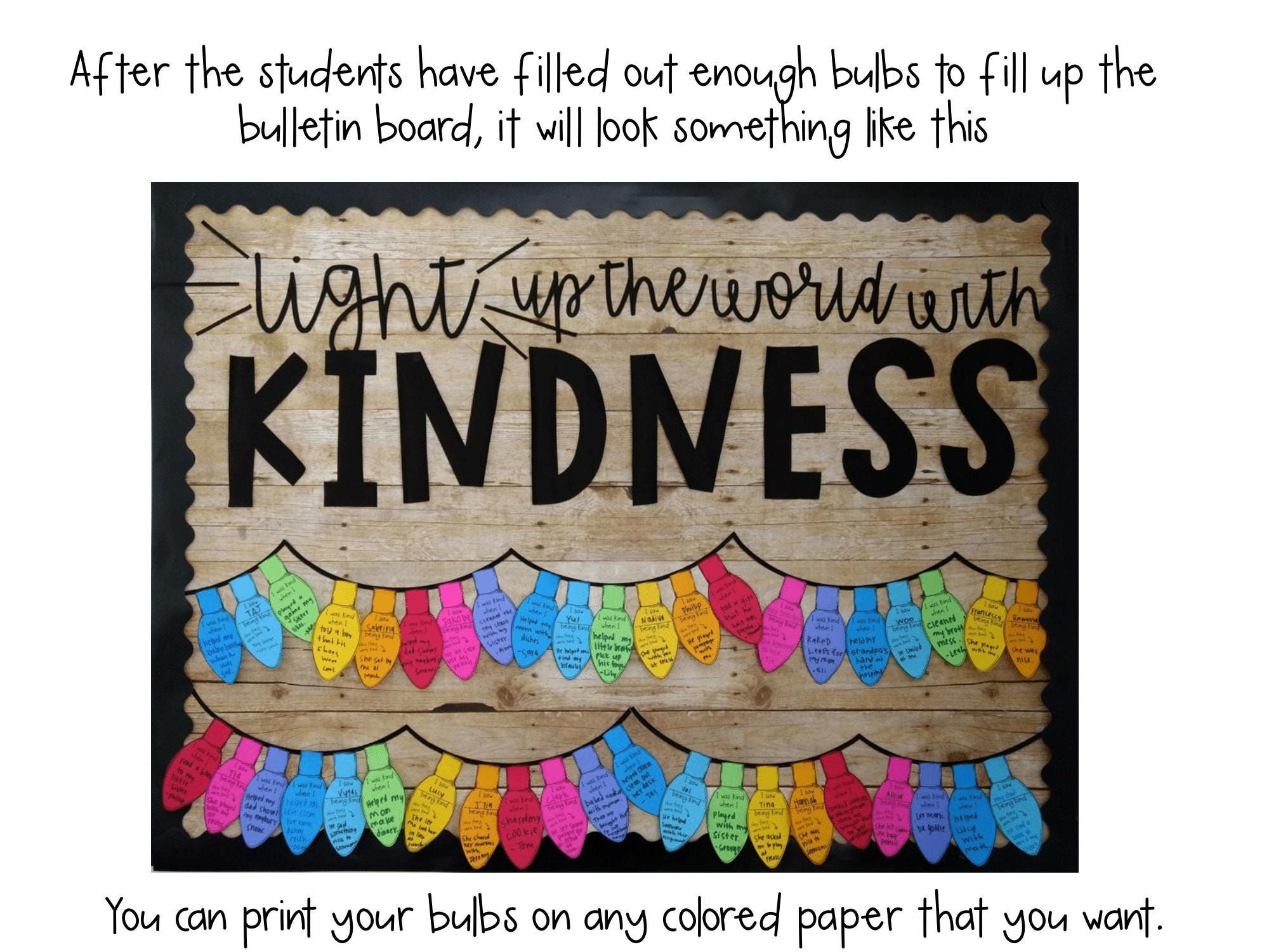 December Light up the World With Kindness Bulletin Board Kit Idea Door ...