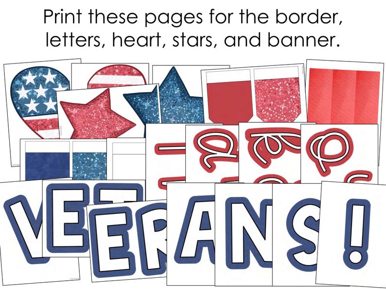 Veterans Day Bulletin Board Banner, Program Decorations, School Parade ...