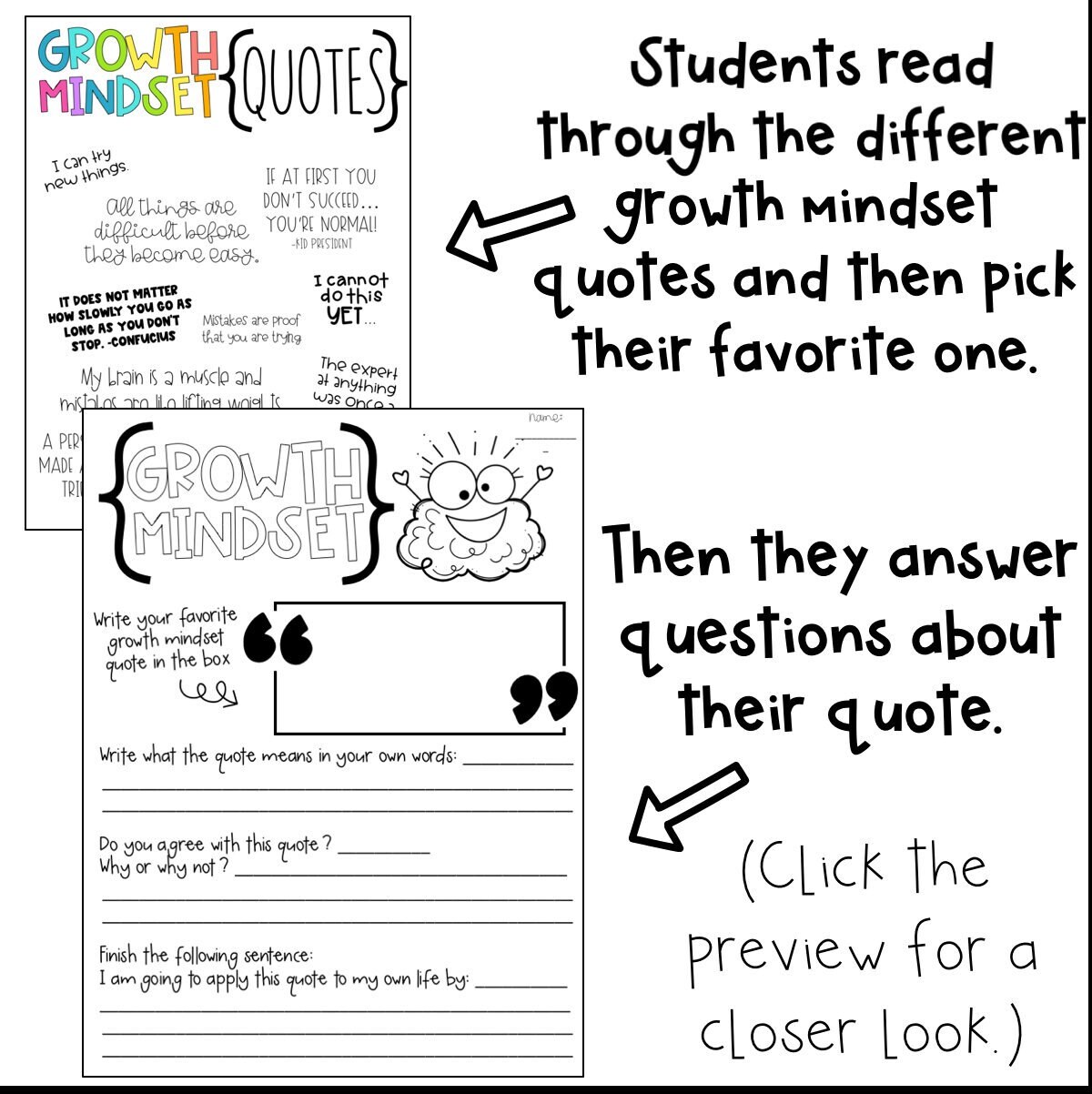 October Halloween Growth Mindset Bulletin Board Kit & Writing Activity ...