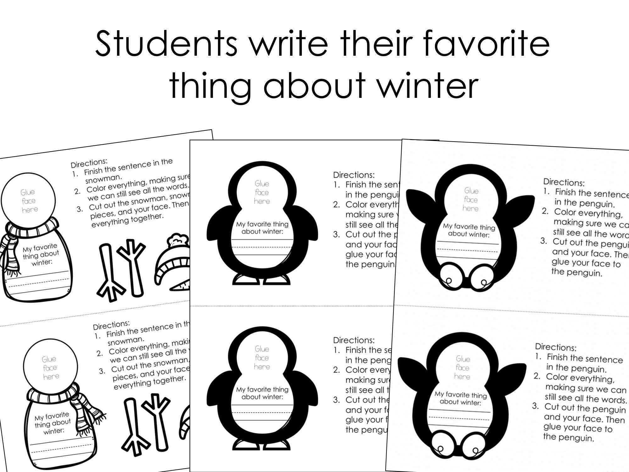 Winter Bulletin Board Door Decor, Snowman Penguin Photo Craft, Kindness ...