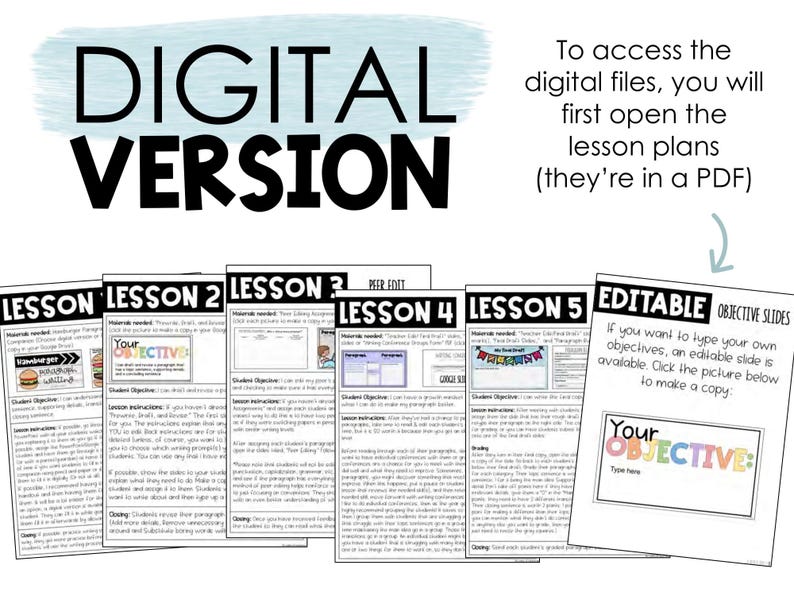 Hamburger Paragraph Unit - Lesson Plan - Anchor Chart - Powerpoint ...