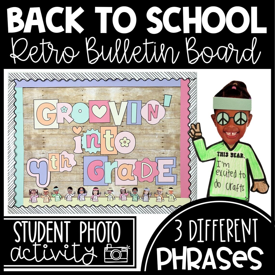 Retro Groovy Back to School Bulletin Board Kit - Classroom Decor ...