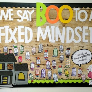 October Halloween Growth Mindset Bulletin Board Kit & Writing Activity ...