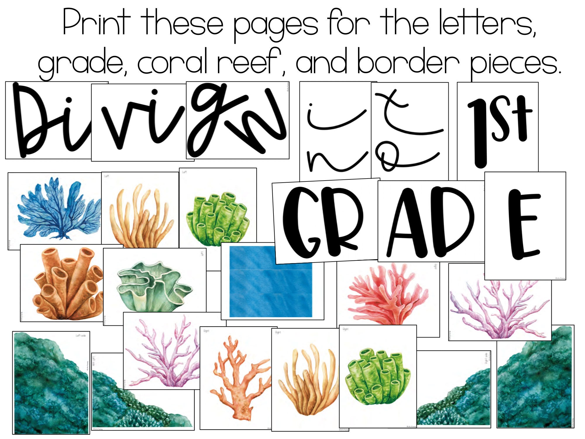 Ocean Back to School Bulletin Board Diving Into Preschool Kindergarten ...