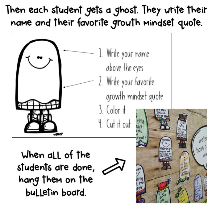 October Halloween Growth Mindset Bulletin Board Kit & Writing Activity ...