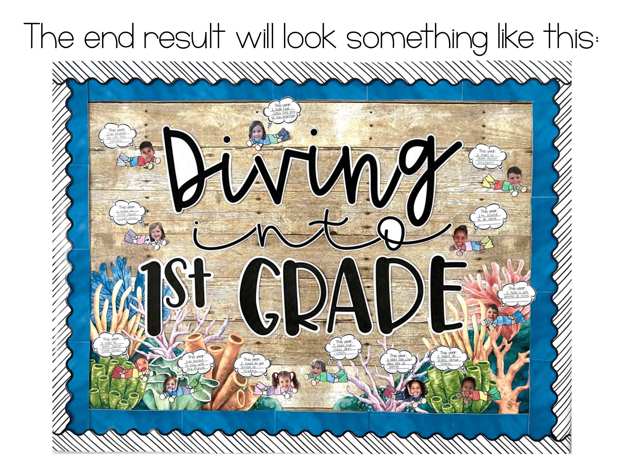 Ocean Back to School Bulletin Board Diving Into Preschool Kindergarten ...