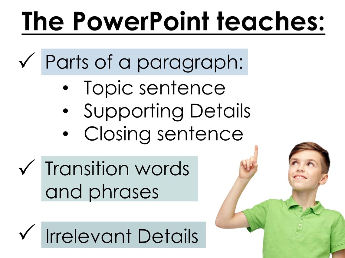 Hamburger Paragraph Unit - Lesson Plan - Anchor Chart - Powerpoint ...