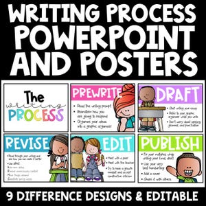 Writing Process Posters Anchor Charts Bulletin Board Classroom Decor ...