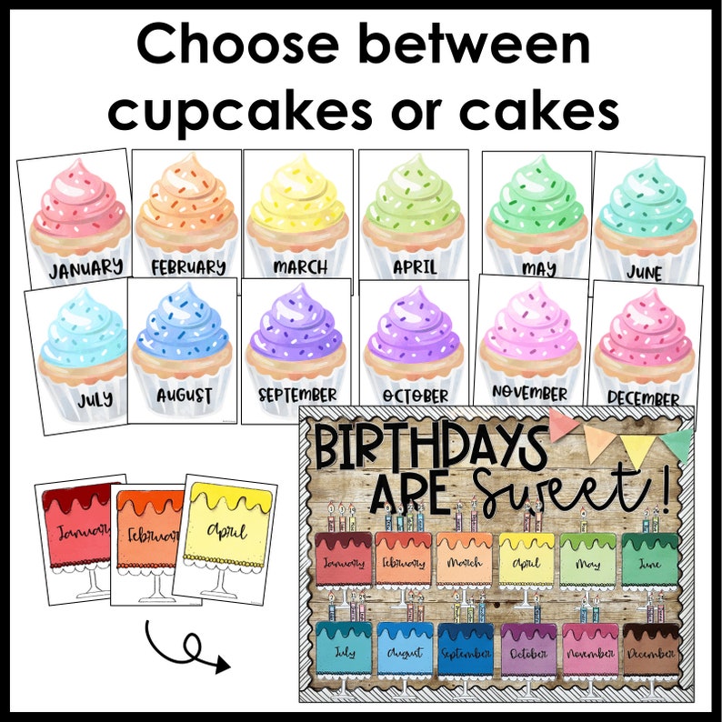 Birthday Bulletin Board Printable, Birthday Chart Classroom Display ...