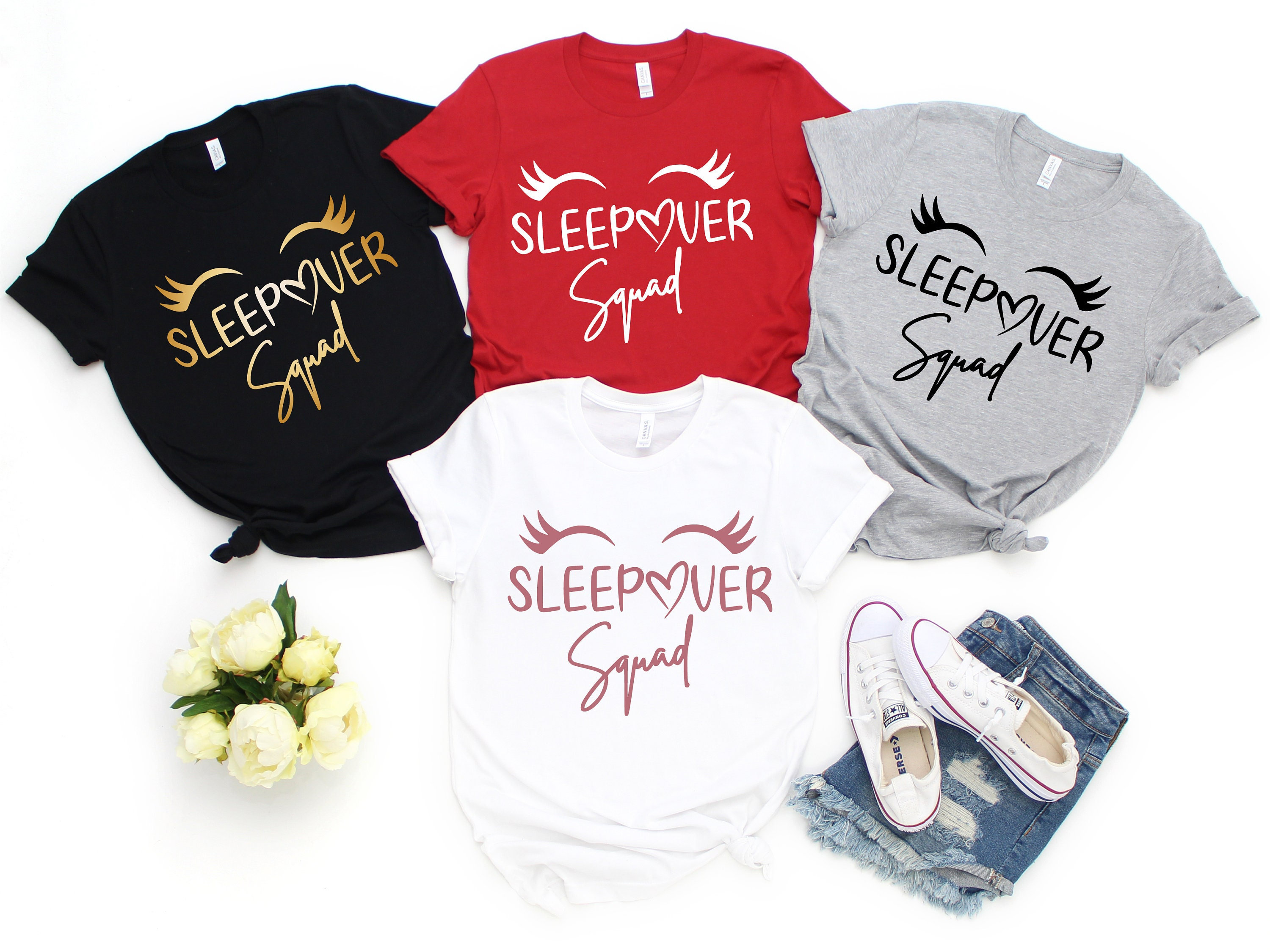 Sleepover Squad Shirts , Girls Birthday Party Shirts , Slumber Party ...