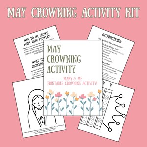 May Crowning Activity; Mary and Me Crowning Activity; Mothers Day Craft ...
