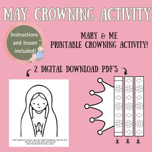 May Crowning Activity; Mary and Me Crowning Activity; Mothers Day Craft ...