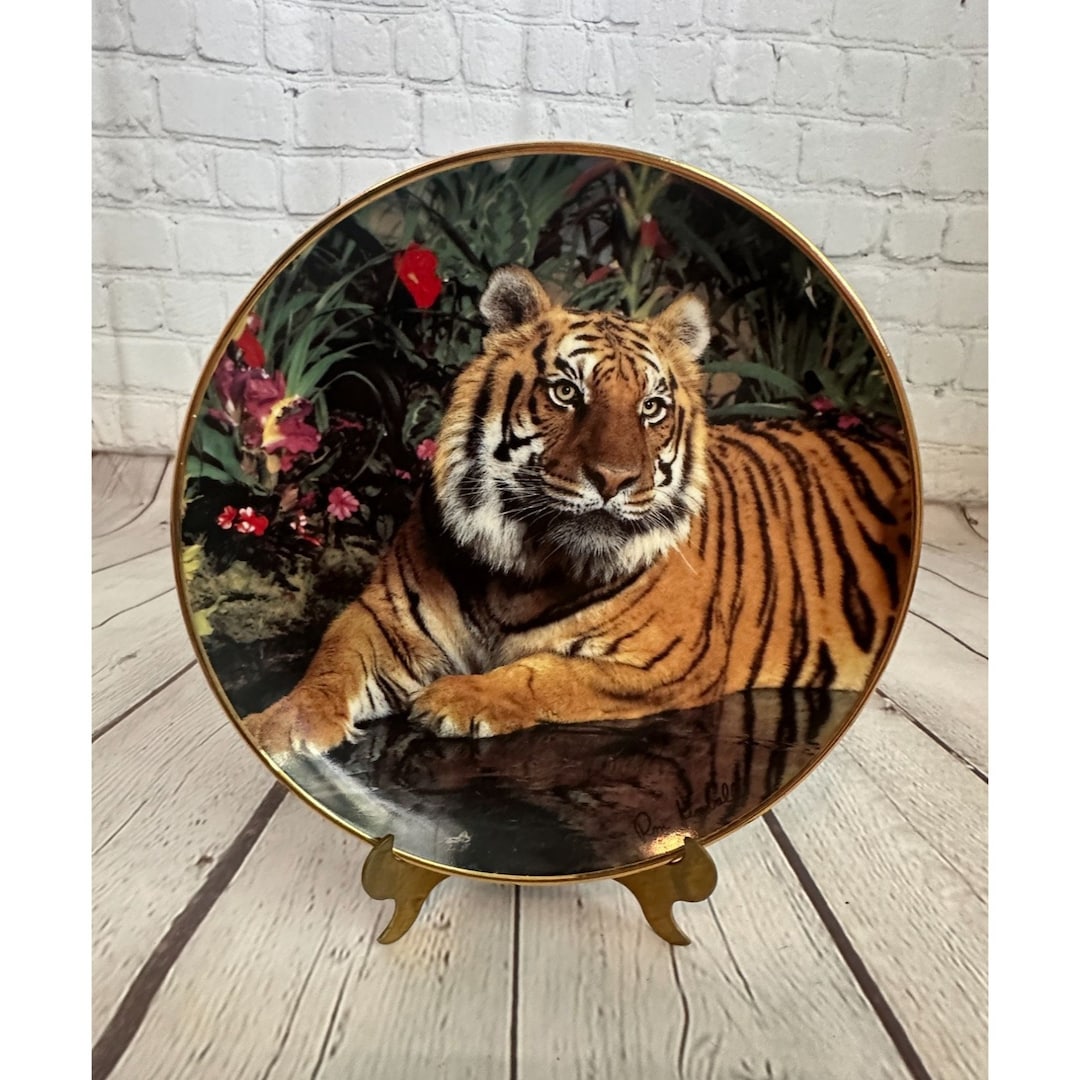 Tiger Collector Plate TIGER IN PARADISE Ron Kimball Franklin Mint 8" - Etsy