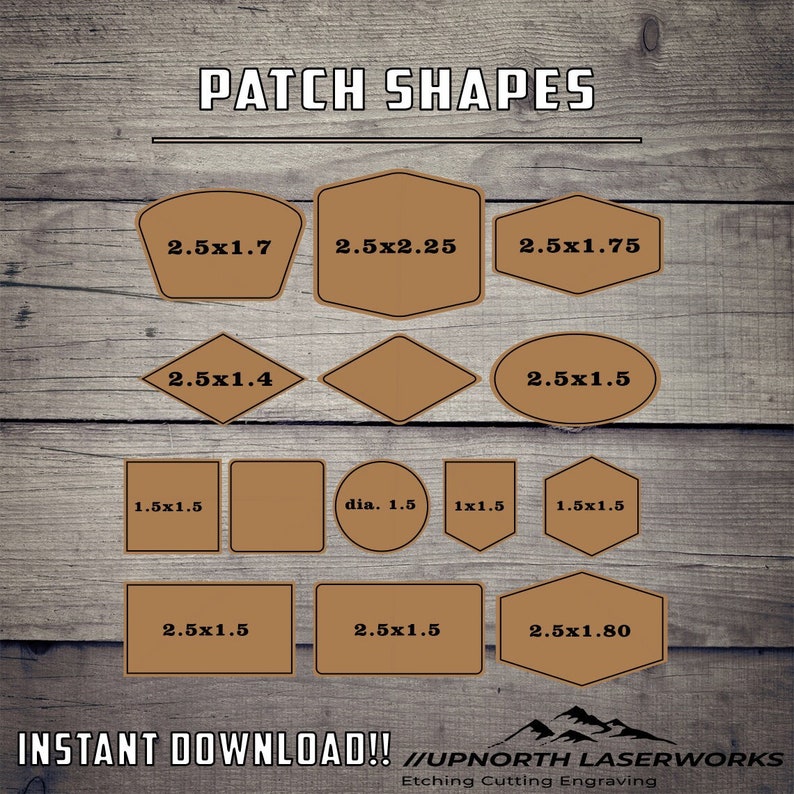 Digital Cut File | SVG Leather Patch Bundle | 14 Shapes - Etsy
