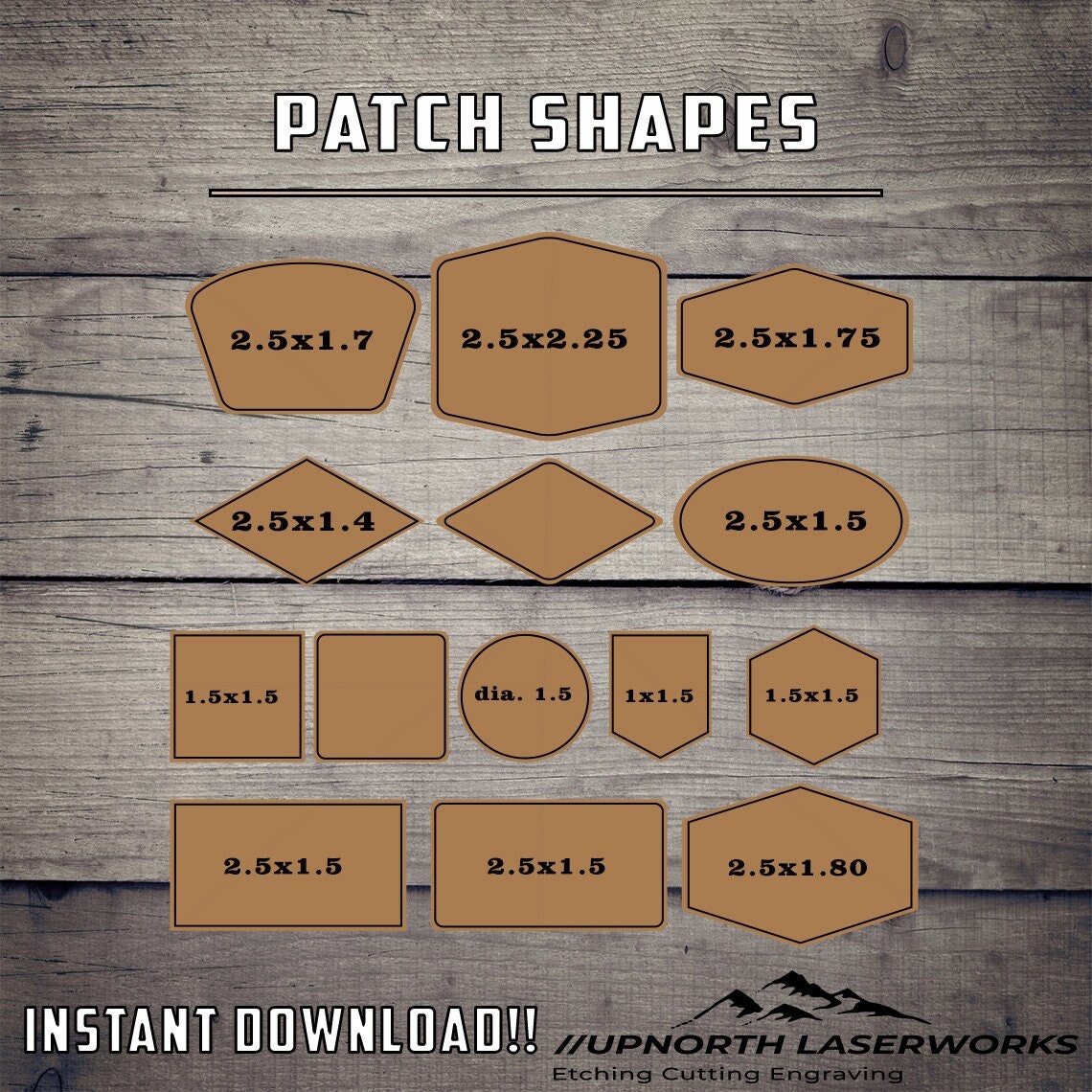 Digital Cut File | SVG Leather Patch Bundle | 14 Shapes - Etsy