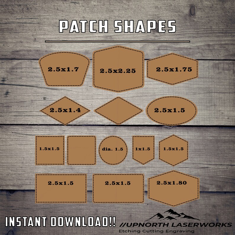 Digital Cut File | SVG Leather Patch Bundle | 14 Shapes - Etsy