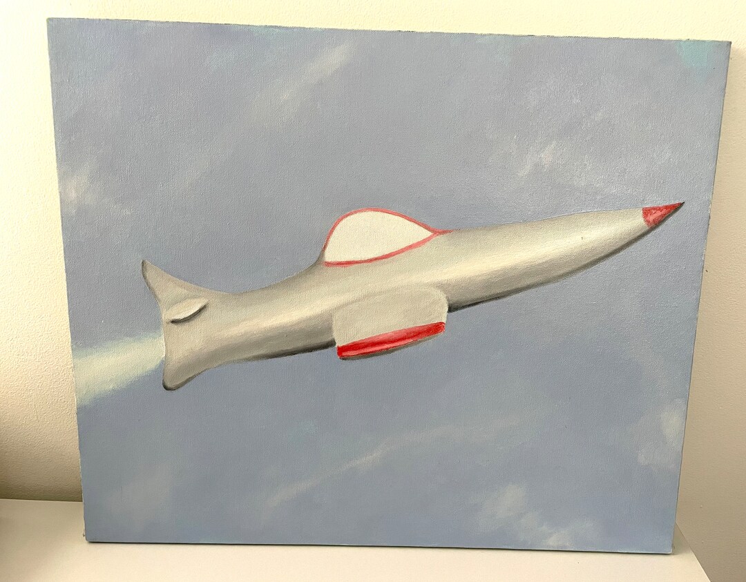 Kids Room Art - Rocket Ship Painting - Oil on Canvas - Etsy
