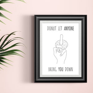 Woman Middle Finger One Line Drawing, Mental Health Quote Poster, Home ...