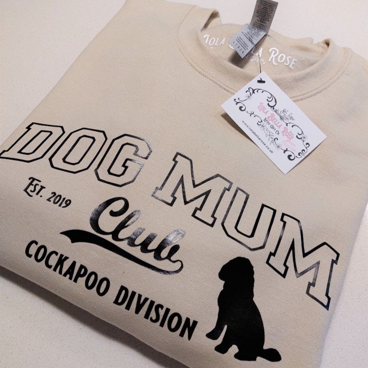 Cockapoo Personalised Name Dog Mum, Mom Club Sweatshirt 'cockapoo ...