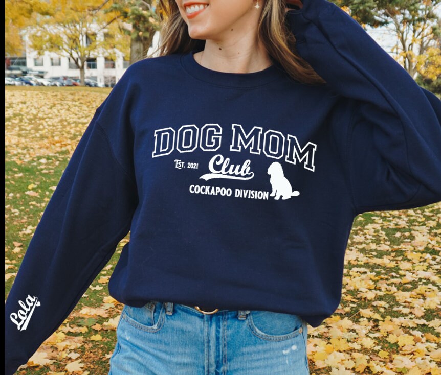 Cockapoo Personalised Name Dog Mum, Mom Club Sweatshirt 'cockapoo ...