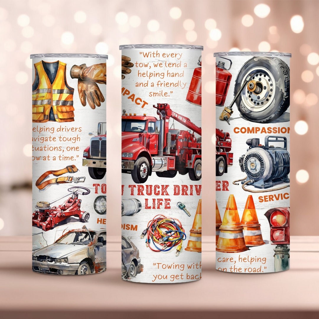 Personalized Tow Truck Driver Life Tumbler With Straw, Tow Truck Driver ...