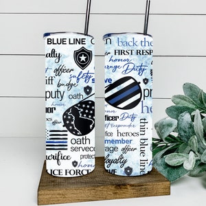 Police Officer Tumbler With Straw: Law Enforcement Gift - Etsy