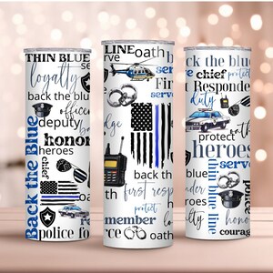Police Officer Tumbler With Straw, Law Enforcement Gift, Serve and ...