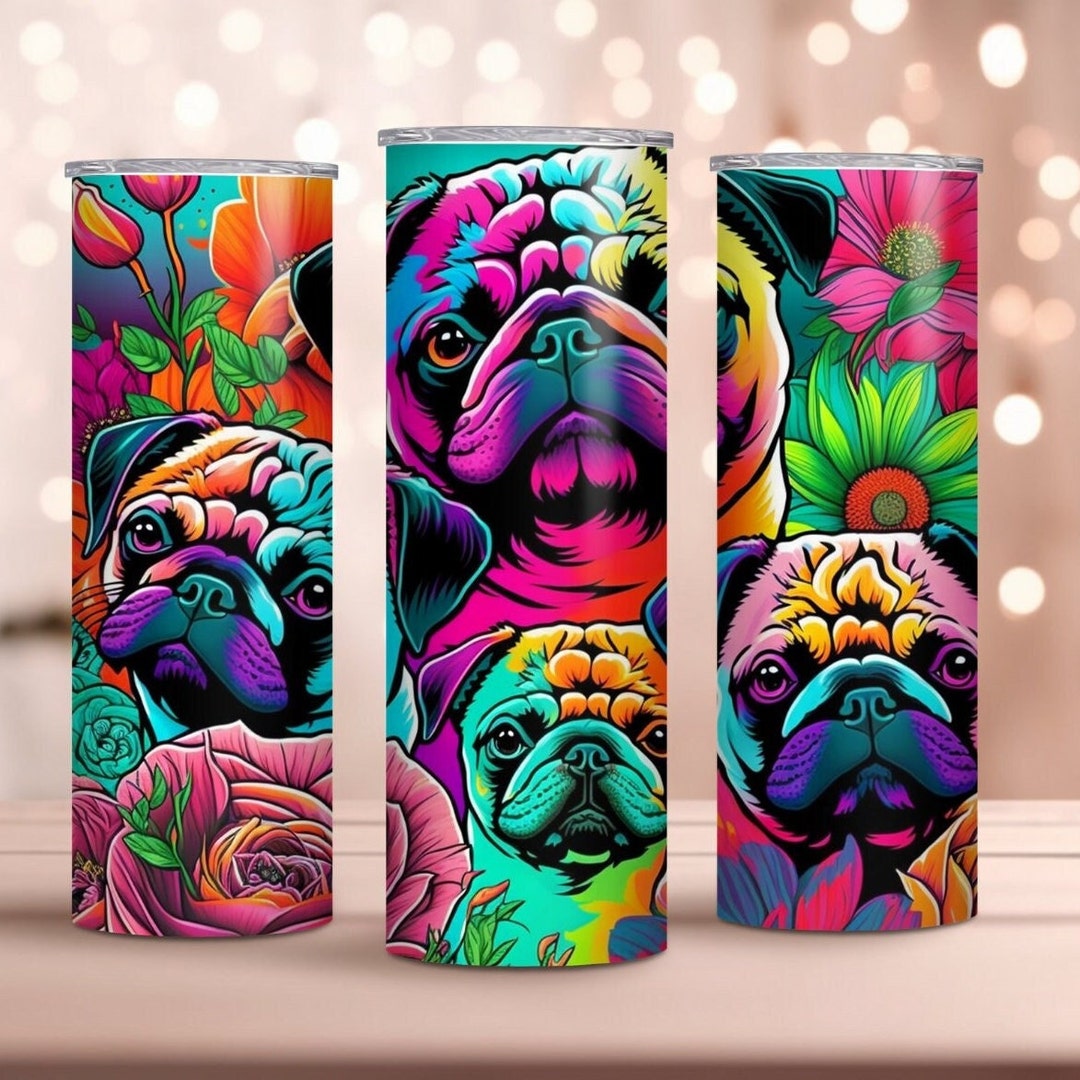 Pugs Neon Rainbow 20 oz Tumbler: Dog Lover Gift - Etsy.de