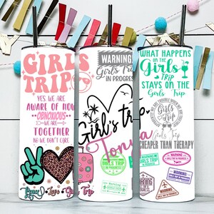 PERSONALIZED Girl's Trip 20 Oz. Skinny Tumbler, Girls Weekend Getaway ...