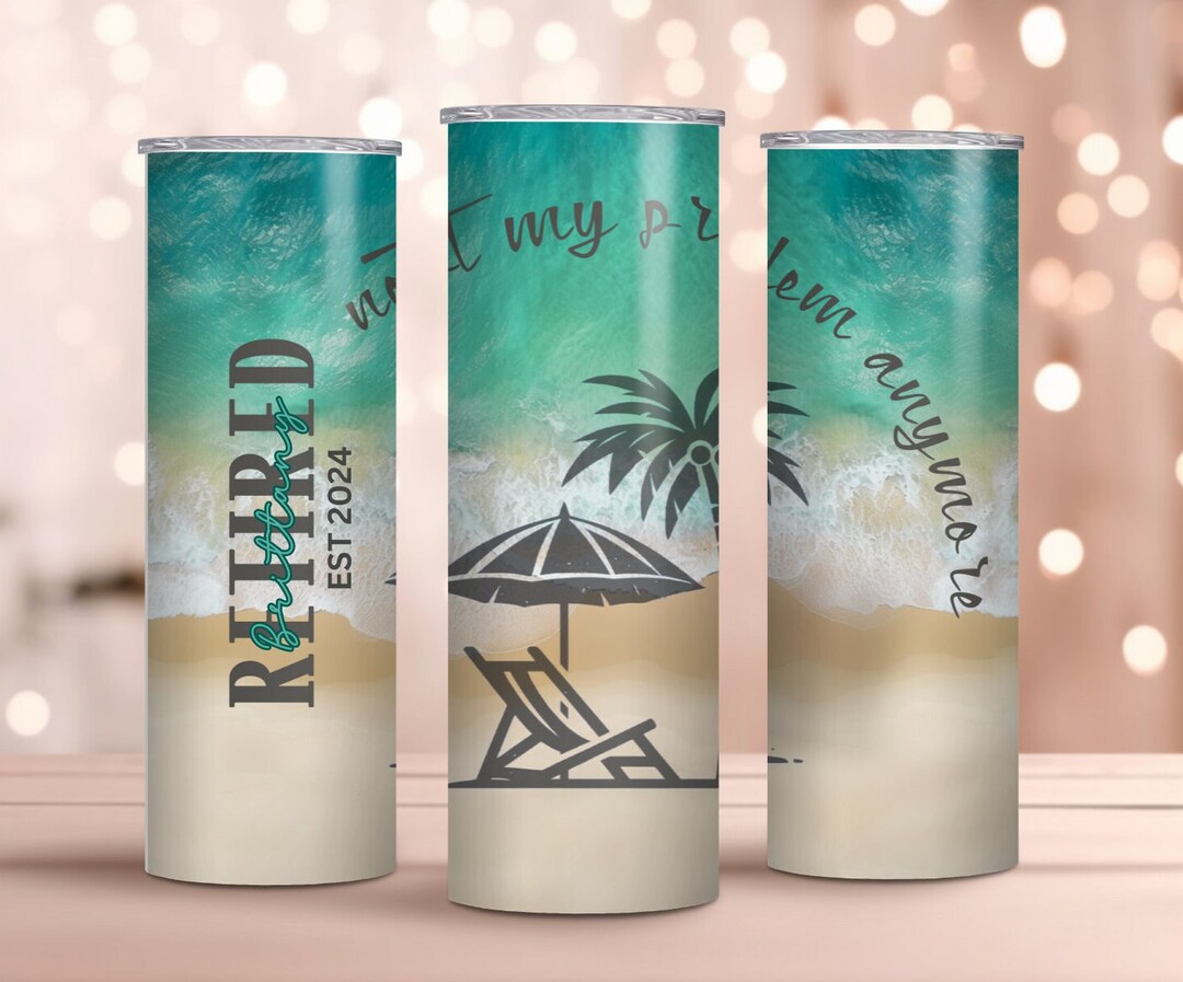 Personalized Retired Life Skinny 20oz Tumbler, Retirement Mug, Retiring ...