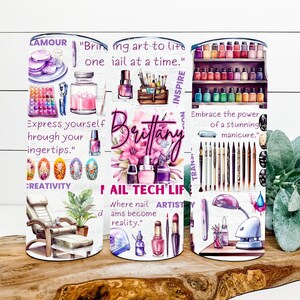 Nail Tech Life Personalized 20oz Skinny Tumbler With Straw, Nail Artist ...